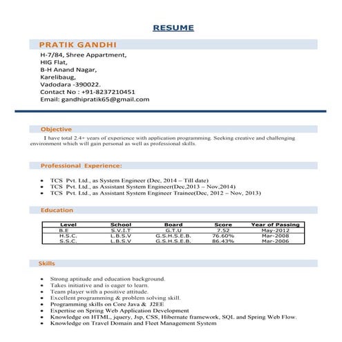 pratik_s_resume_final (3) | PDF | Free Download