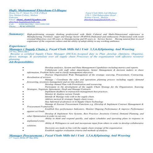 Ehtesham CV-Fresh | DOC