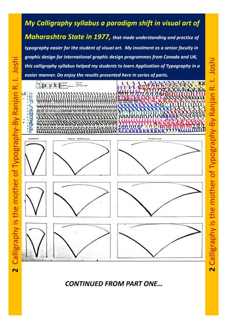 From calligraphy syllabus 1977 to typo 2005 ranjan r. i. joshi a visual ...