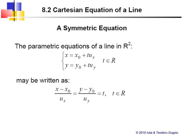 2 Cartesian Equation Of A Line Ppt