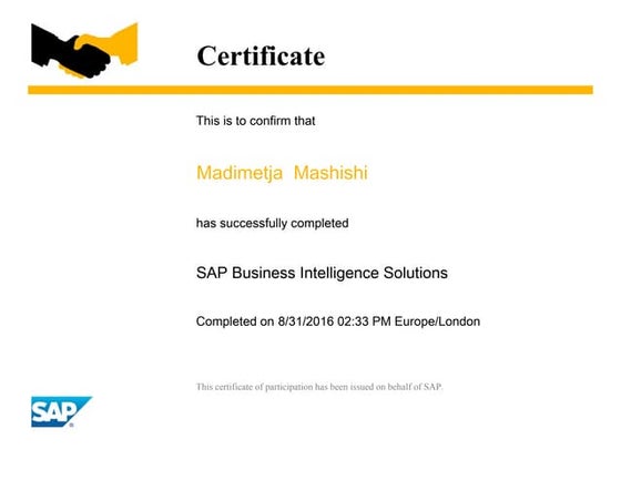 sap certificate | PPT