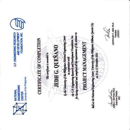 Professional Certificate in Project Management | PDF