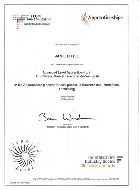 John Millward - Impro Portal Certificate | PDF | Technology & Computing