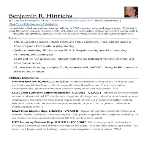 Ben Machinist Resume | DOCX