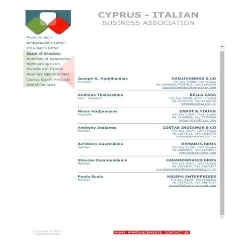 CYPRUS - ITALIAN BUSINESS ASSOCIATION | PDF