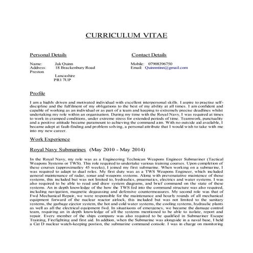 Anthony Smith CV | PDF