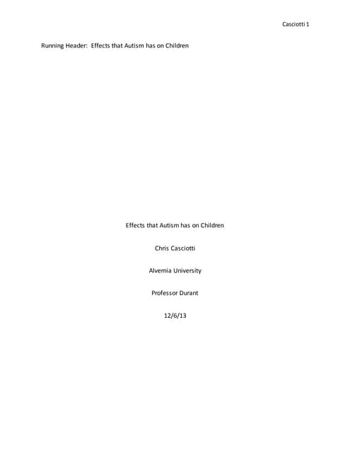 3 Warning Signs of Autism Spectrum Disorder (ASD) | PDF