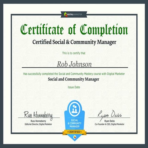 Social Media certificate | PDF