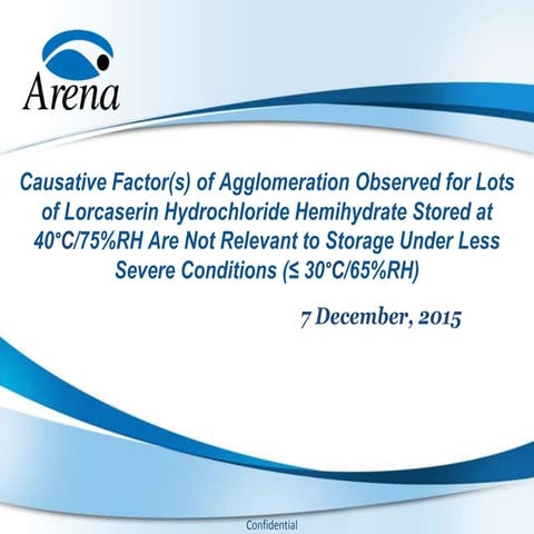 Causative Factor(s) of Agglomeration Observed for Lots of Lorcaserin ...