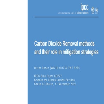 CDR methods and their role in mitigation strategies | PPT
