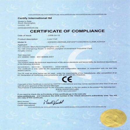Certificate Of Compliance (CE) | PDF