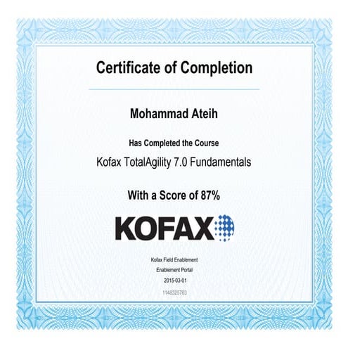 Kofax TotalAgility 7.0 Fundamentals (1) | PDF