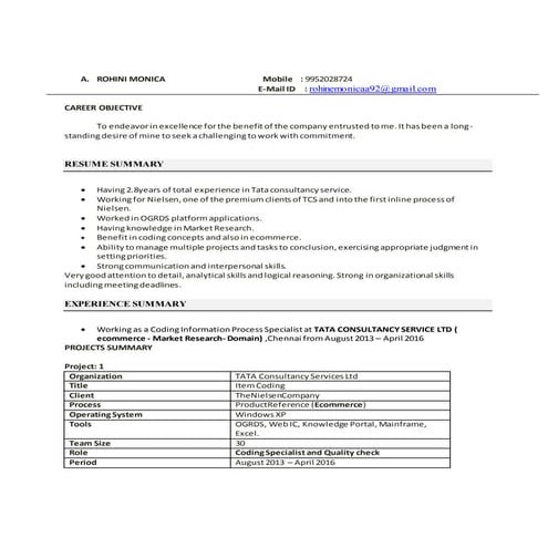 Rohini Monica SAP Resume | DOCX | Technology & Computing