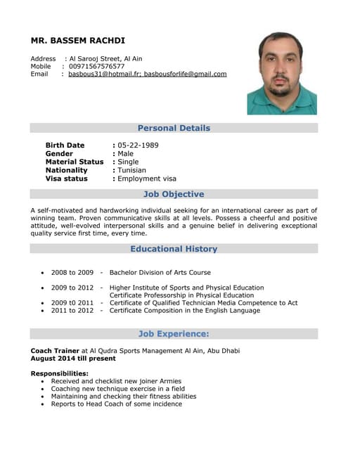 cv said abderrezzaq | DOCX | Graduation | Personal Celebrations & Life Events