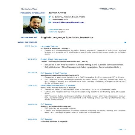 Tamer Anwar - CV (1) (2) | PDF
