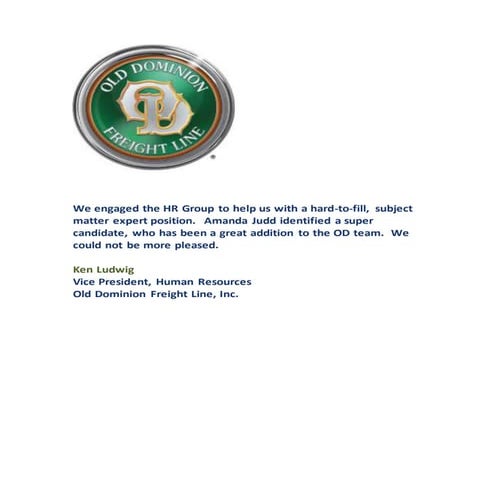 odfl testimonial | DOCX | Human Resources | Business