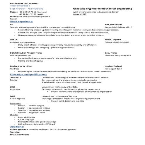 Cv bertille Besancon_english update | PDF