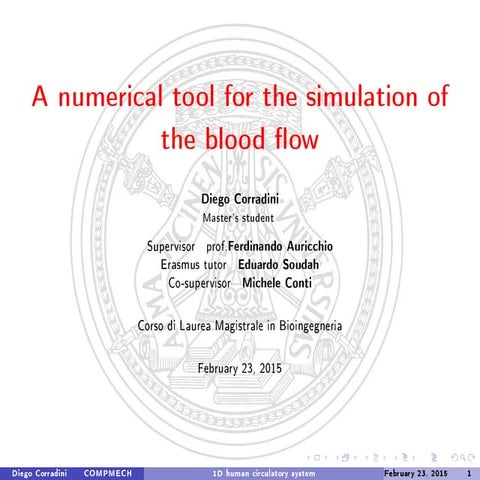 Electrical simulation of radial artery using comsol.....presentation | PPTX
