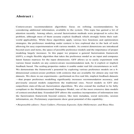 General Factorization Framework For Context Aware Recommendations Doc