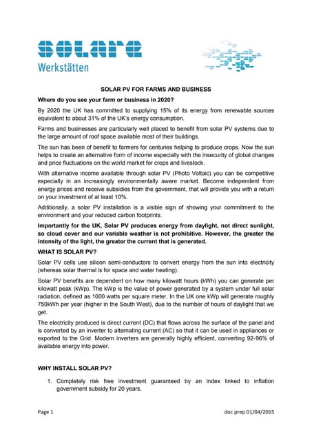 Solar photovoltaic powerpoint | PPT