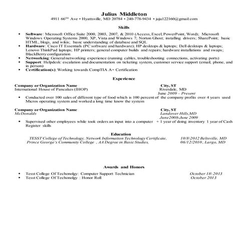 DUSTIN'S RESUME | DOC