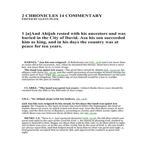 2 chronicles 14 commentary | PDF