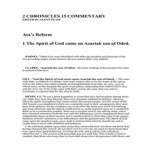 2 chronicles 15 commentary | PDF