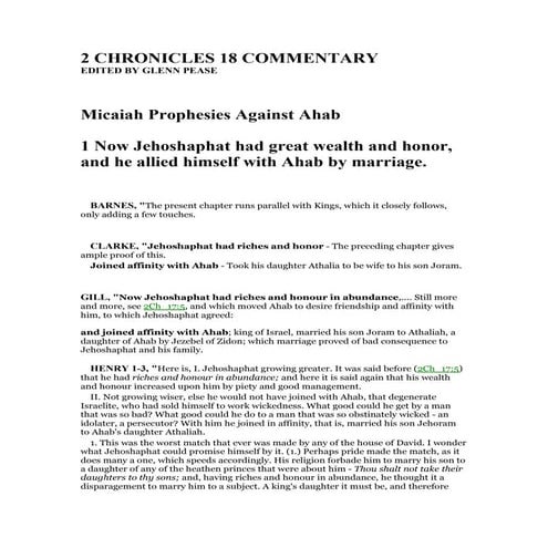 2 chronicles 18 commentary | PDF