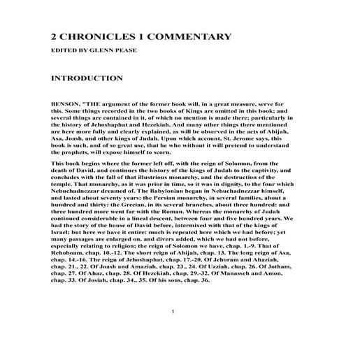 2 chronicles 1 commentary | PDF