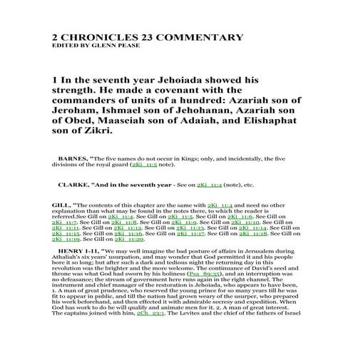 2 chronicles 23 commentary | PDF