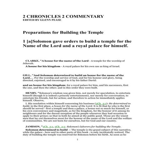 2 chronicles 5 commentary | PDF