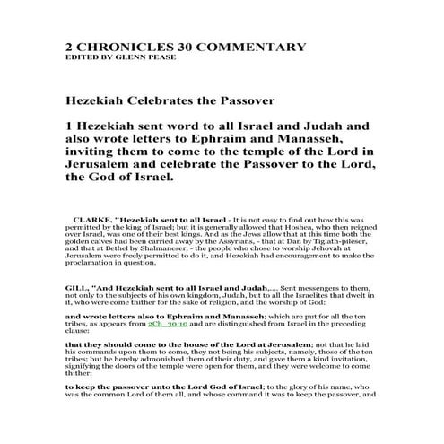 2 Chronicles 30 Commentary Pdf