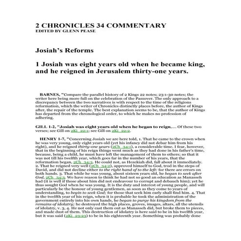 2 chronicles 34 commentary | PDF