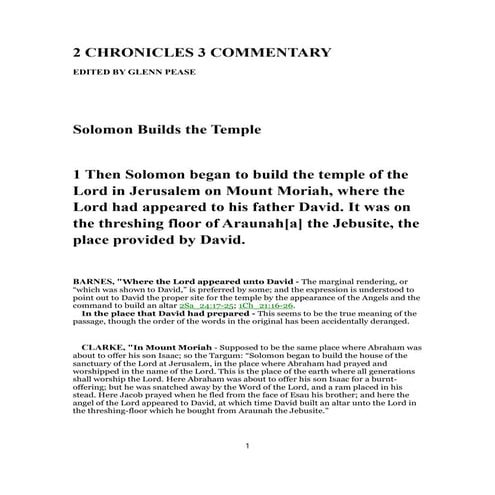 2 chronicles 3 commentary | PDF | Christianity | Religion & Spirituality
