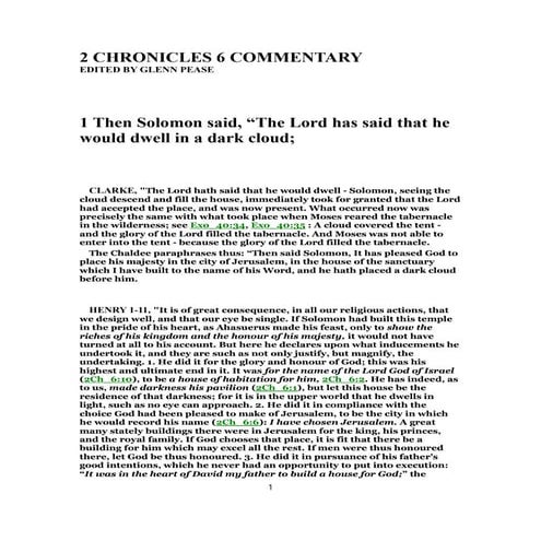 2 chronicles 6 commentary | PDF