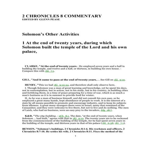2 chronicles 8 commentary | PDF