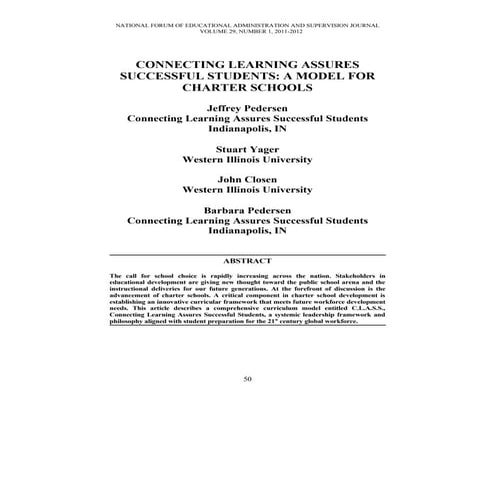 Connecting Learning Assures Successful Students | DOC