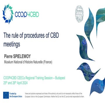 The Rule of Procedures of UN CBD Meetings | PDF