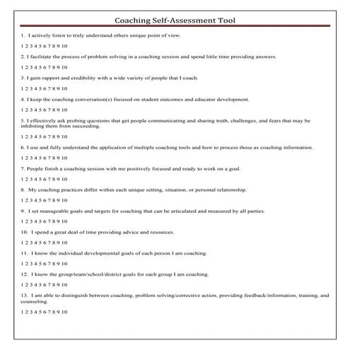 coaching self assessment | PDF