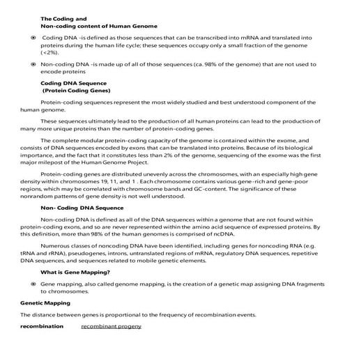 2 coding and non coding dna, genetic mapping | DOCX