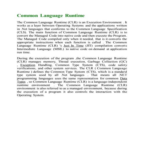 2 Common Language Runtime Pdf