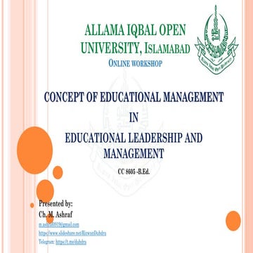 CONCEPT OF EDUCATIONAL MANAGEMENT IN EDUCATIONAL LEADERSHIP AND ...