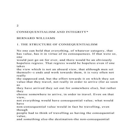 2 CONSEQUENTIALISM AND INTEGRITY BERNARD WILLIAMS .docx
