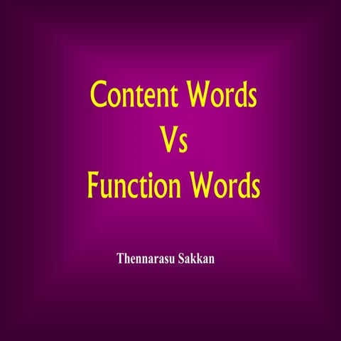 2 content words vs functional words | PDF