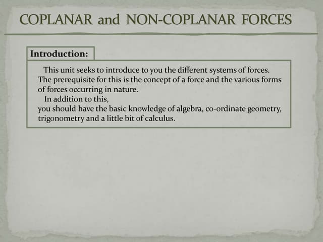 Coplanar concurrent forces | PPTX | Physics | Science
