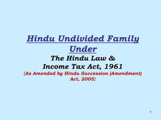 Hindu undivided family[huf] (3) | PPTX | Business Accounting & Finance | Business