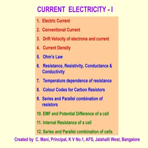 Current Electricity Class 12 Part-1 | PPT
