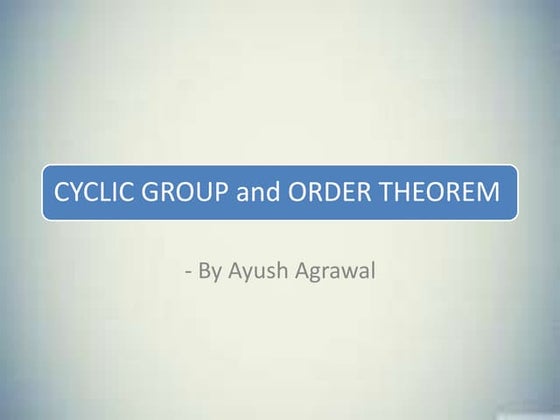 Group Theory | PPT