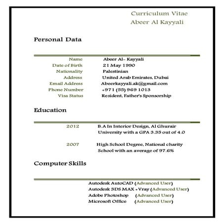 Abeer Al Kayyali- CV | PDF