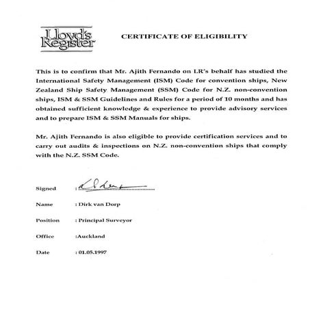 LR Certificate of Eligibility | PDF